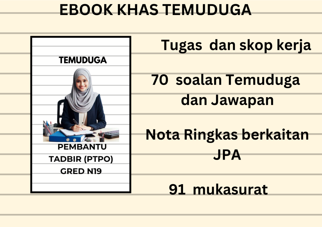 Contoh Soalan Temuduga Pembantu Tadbir Perkeranian & Operasi (PTPO) Gred N19 – Tips Kerjaya Graduan